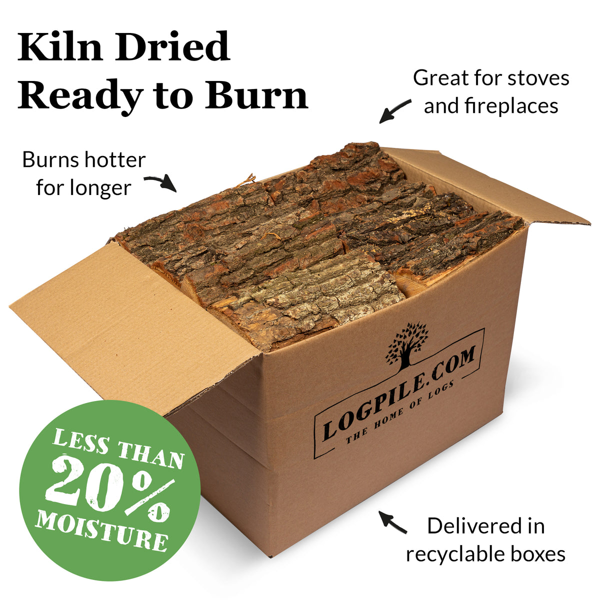 Kiln Dried Cherry Wood Logs | For Cooking & Fires | Logpile