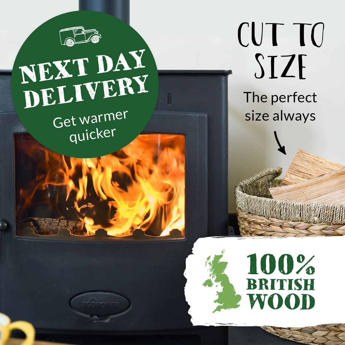 Long Burning British Beech Logs, Perfect For Wood Burners – Logpile